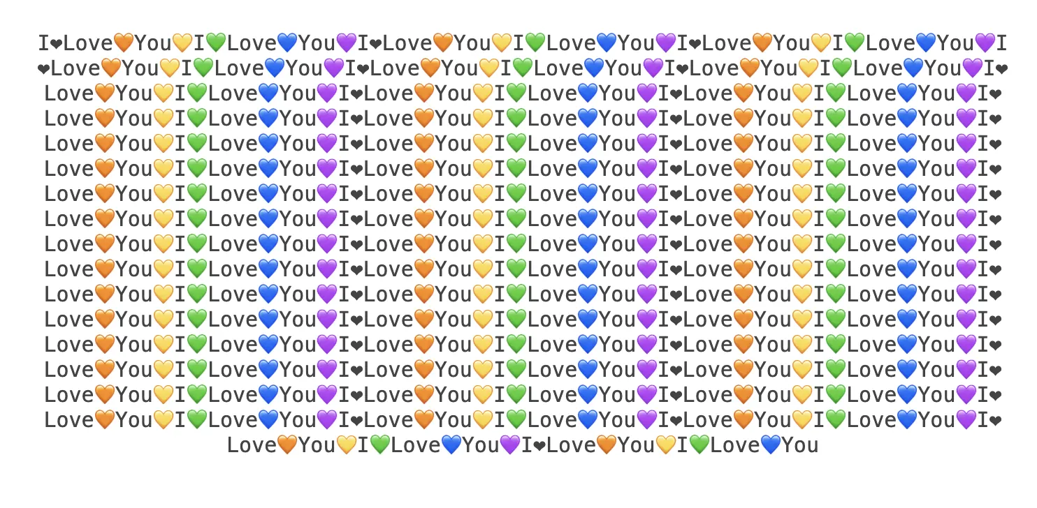 Heart ️Emoji🧡Message💛&💚Text💙Generator💜Online