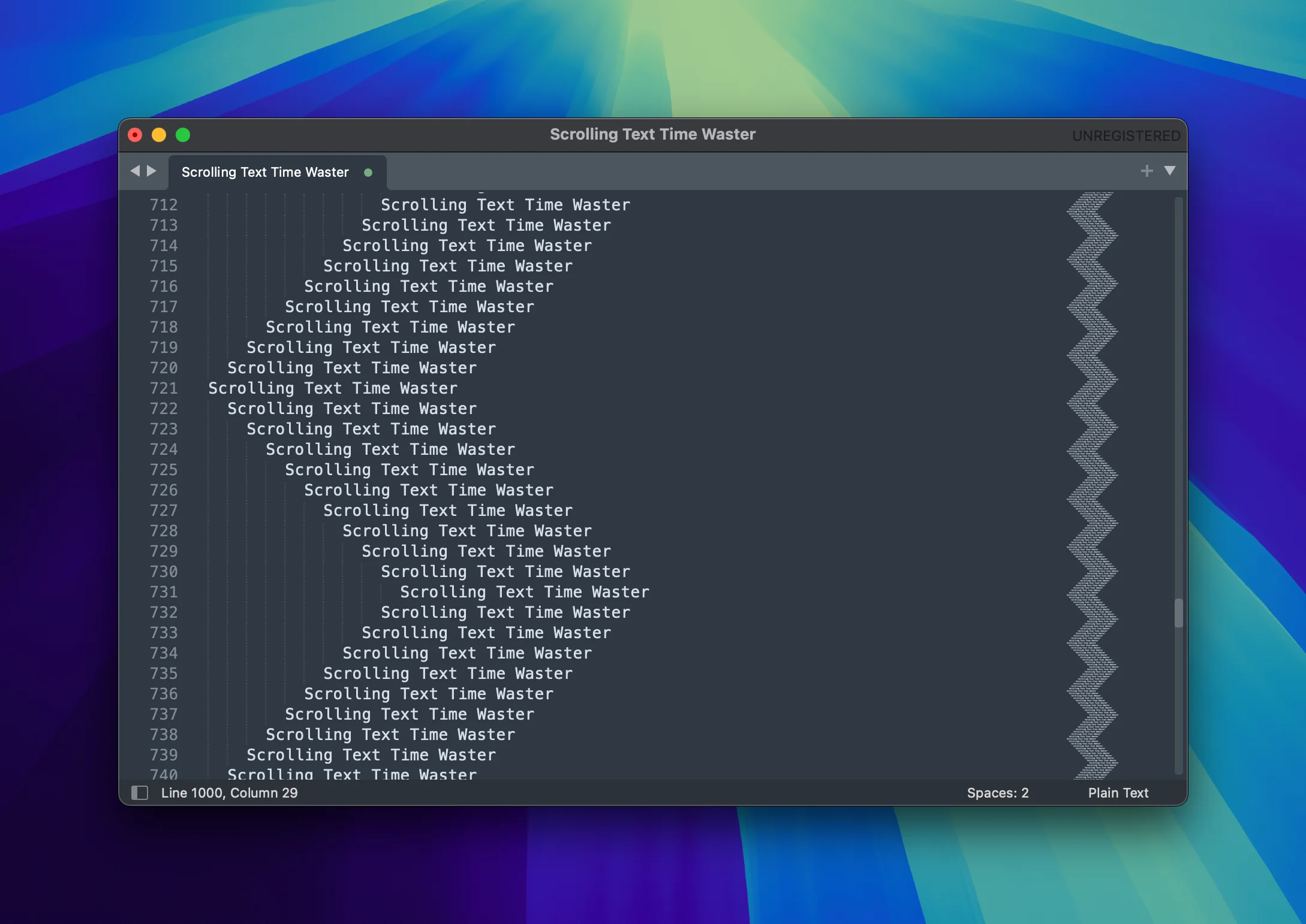 Scrolling Text Time Waster - Copy And Paste (10K Times)